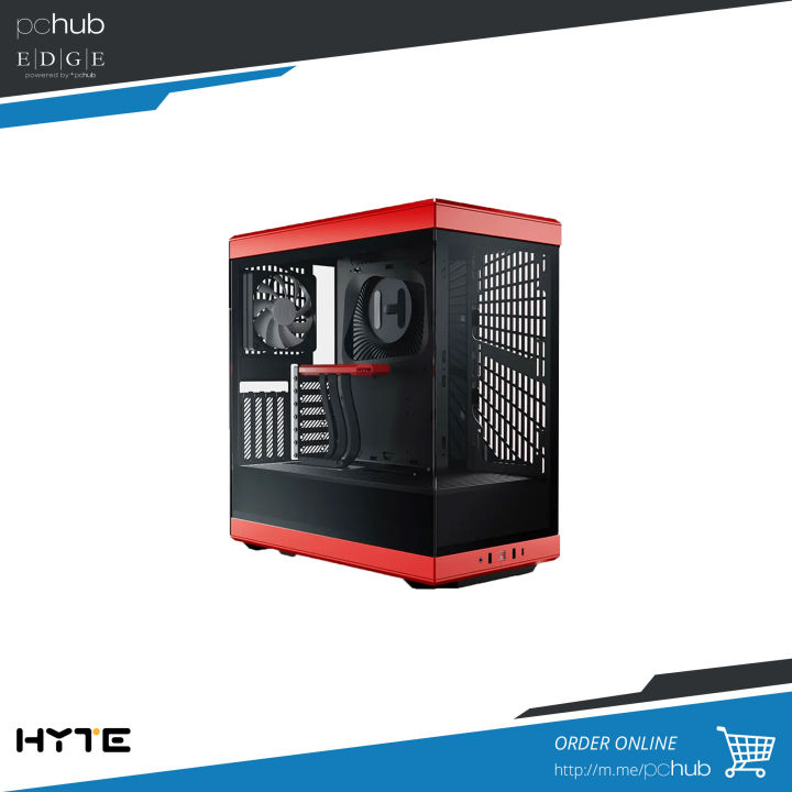 PChub | Hyte Y40 TG red, ATX, PCIE4 Riser, 2x120mm, USB3 1C 1A, pn: CS ...