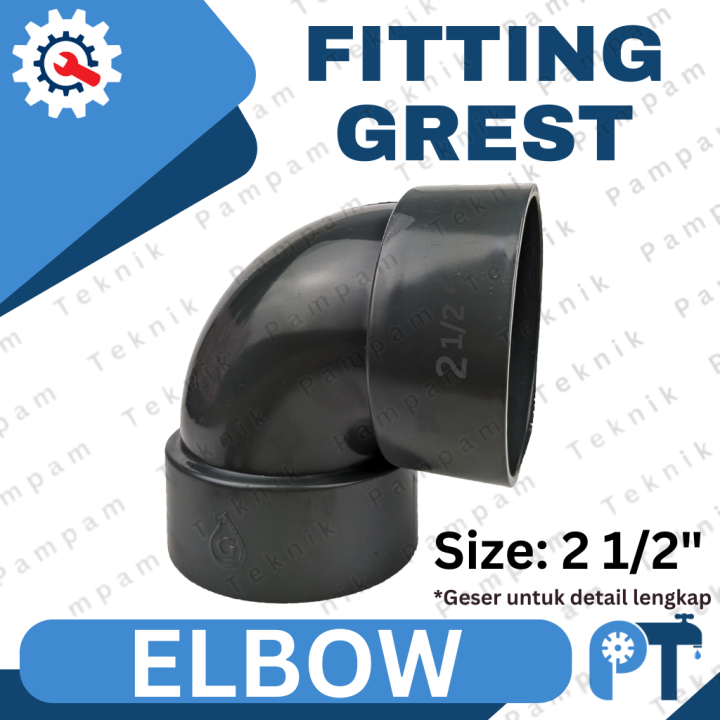 Elbow 2 1/2 inch Grest - Knee 2 1/2" Grest Knie polos 2 1/2in sambungan ...
