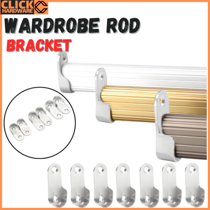 Wardrobe Closet Rod Support Bracket Clothes Tube End Flange for Pole ...