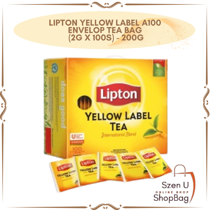 LIPTON - Yellow Label Teh Uncang A100 (2g x 100 uncang) | Yellow Label Tea Bag A100 (2g x 100s ...
