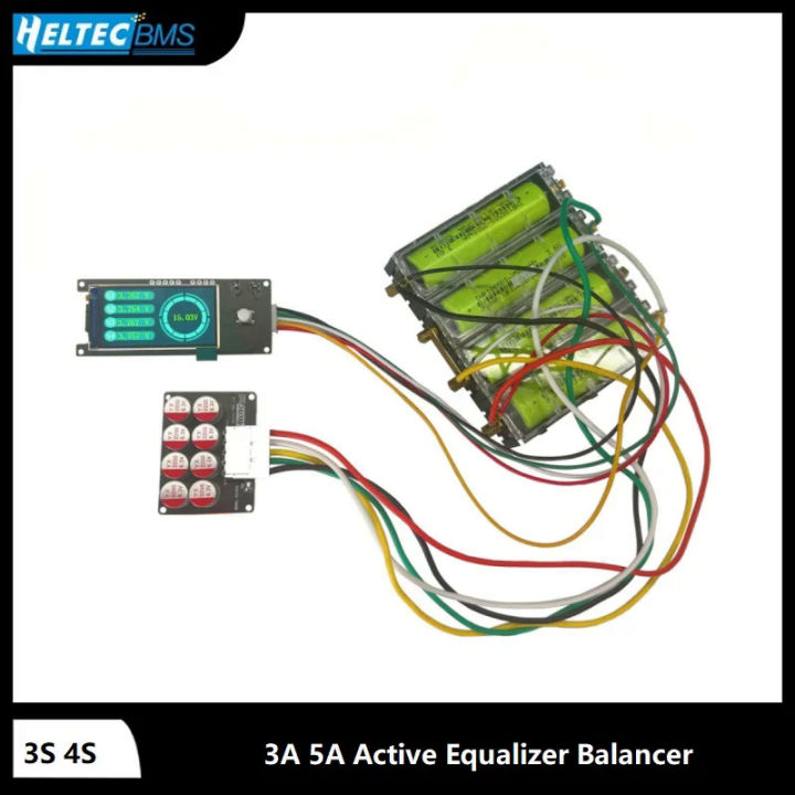 Heltec BMS Voltage Dispaly 3A 5A Active Equalizer Balancer 3S 4S Lifepo4 Balancer/Lipo/LTO ...