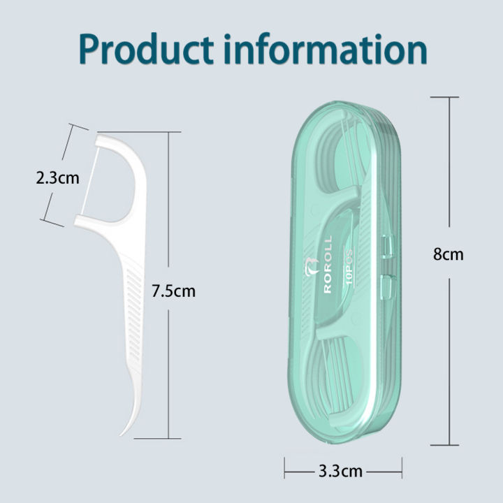 Dental Floss Picks with Travel Case, 10 PCS Disposable Toothpicks Picks ...