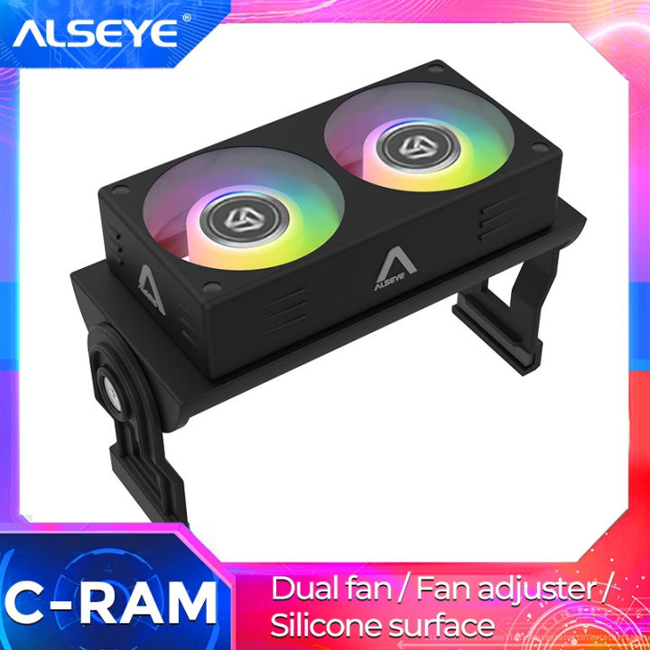 ALSEYE RAM Cooling Fan 12v Pwm Ram Memory Cooler With Dual 60mm Fan 1200-2000RPM Radiator For ...