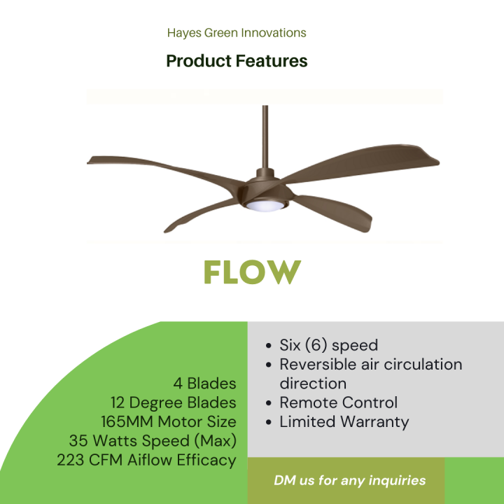Flow No LED Fan - HAYES BRANDS DC Inverter Ceiling Fan 36/42/44/52/60 ...