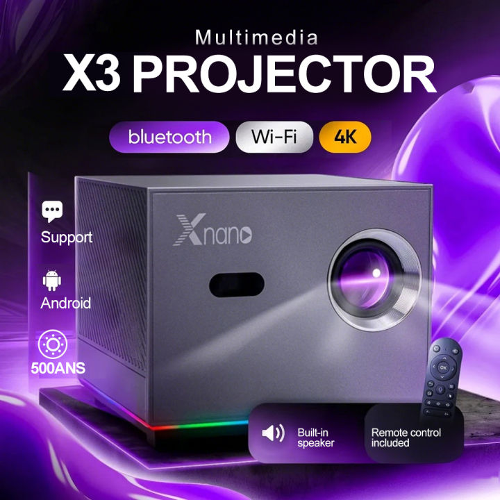 【ของฟรี 】FINTEX X3 Pro 4K 500 ANSI 15000Lumens Electric focus Projector ...