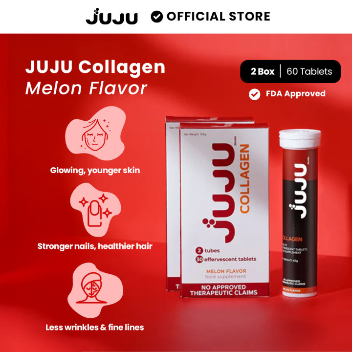 JUJU Collagen Melon Flavor - (60 Tablets) The Effervescent Secret for ...