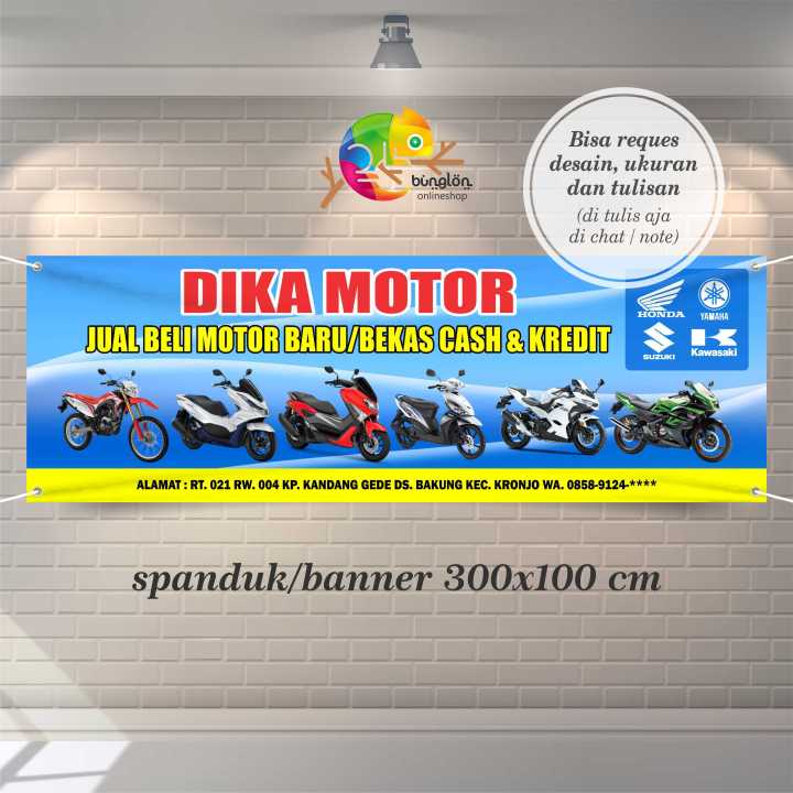 Size 300x100 Cm, Spanduk Banner Jual Beli Motor Mobil Baru Bekas | Lazada Indonesia
