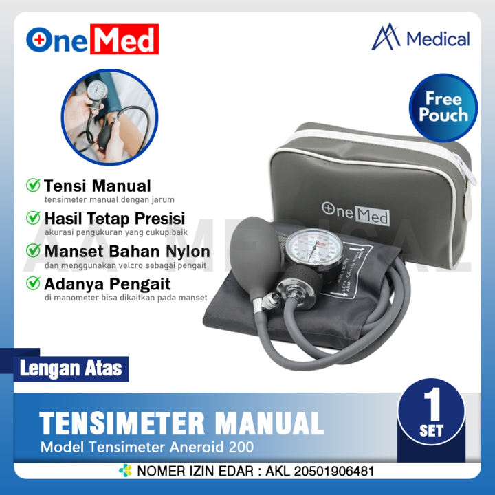 ONEMED Tensi 200 Aneroid Tensimeter Alat Ukur Tekanan Darah Manual ...