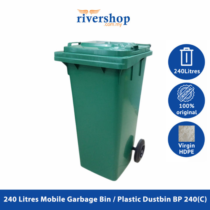 240Litres Mobile Garbage Bin / Plastic Dustbin / Rubbish Bin Trash Can ...
