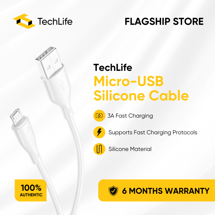 TechLife Micro-USB Cable Type-A to Micro-USB Compatibility | Supports ...