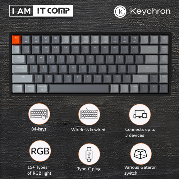 Keychron K2 / K2 V2 Wireless RGB Blue / Red / Brown Hot-Swappable ...