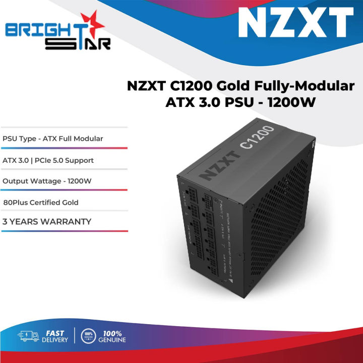 NZXT C1200 Gold (2023) Fully-Modular ATX 3.0 Power Supply - 1200W | Lazada