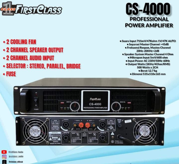 Power Amplifier FIRSTCLASS CS 4000 | FC A1500 | FC CS 5500S | FC A6266S ...