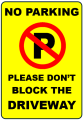 No Parking Signage A4 size | Bawal Pumarada | Dont Block The Driveway ...