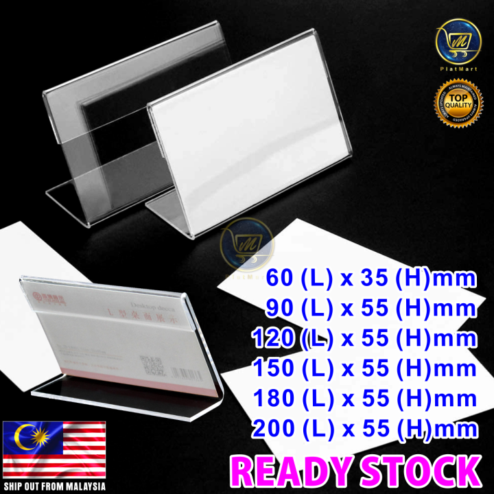 PlatMart - 6 Size Desk Label L Shape Acrylic Display Solution | Lazada