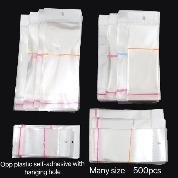 opp plastic self-adhesive with hanging hole (many size)(500pcs per pack ...