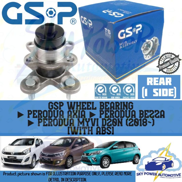 PERODUA AXIA / BEZZA / MYVI D20N (2018~) (WITH ABS) GSP WHEEL BEARING ...
