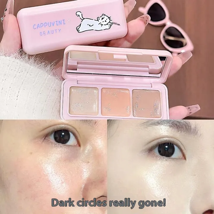 GUERBEIS คอนซีลเลอร์สามสีช่วยปกปิดรอยคล้ำจุดด่างดำและทาสิวได้อย่างมี ...