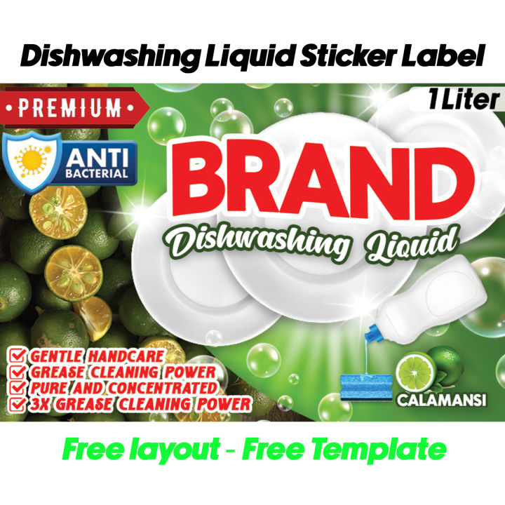 DISHWASHING LIQUID STICKER LABEL WATERPROOF AND HIGH QUALITY PRINT ...