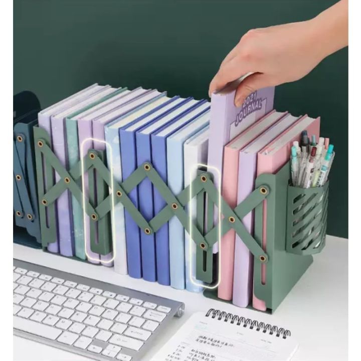 Expandable Book Stand Adjustable Metal Bookshelf Book Rack Support ...
