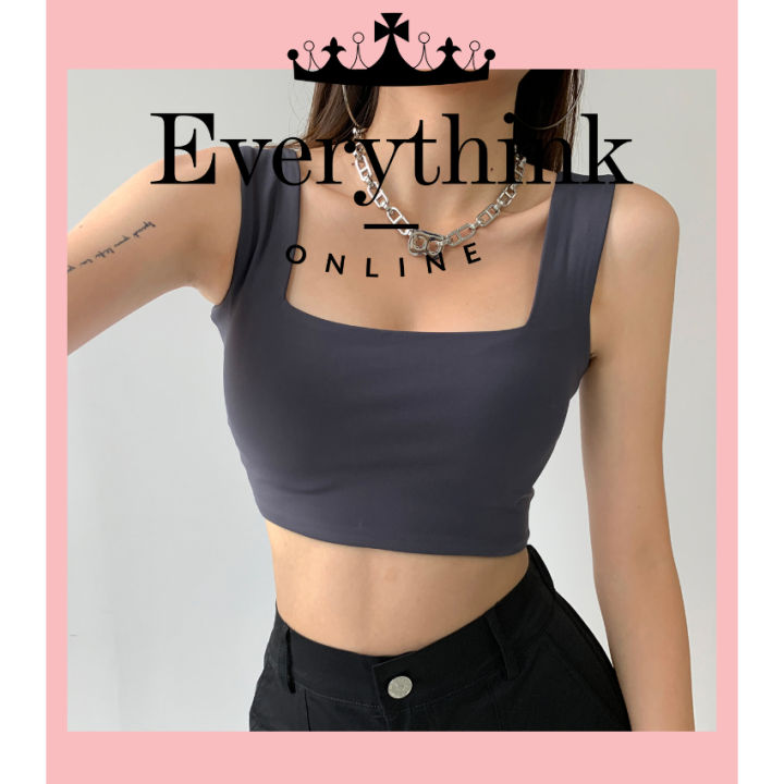 SB023 WOMEN GIRL SHORT TOP SEXY INS COLLAR BONE NON PADDED SEAMLESS ...