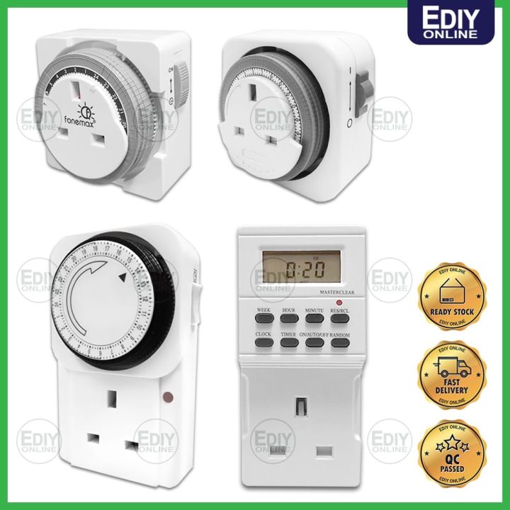 Sirim Timer Switch Socket 24 Hours Analog Programme Programmable 3 Pin
