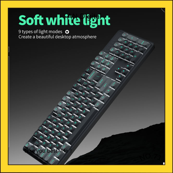 ZIFTech ZT104 Mechanical Keyboard Silver Switch Ball Keycap White ...