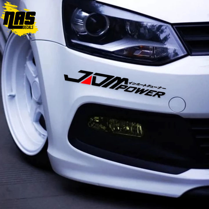 JDM POWER Japanese Text Car Bumper Hood Headlight Sticker Decal for Car ...