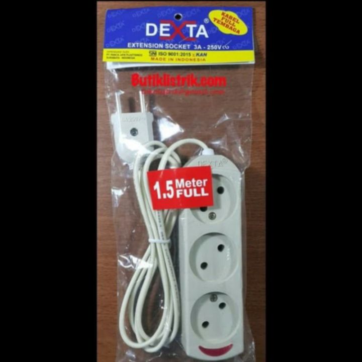 Dexta stop kontak Gepeng 1.5 meter terminal 2 3 4 5 Lubang | Lazada ...
