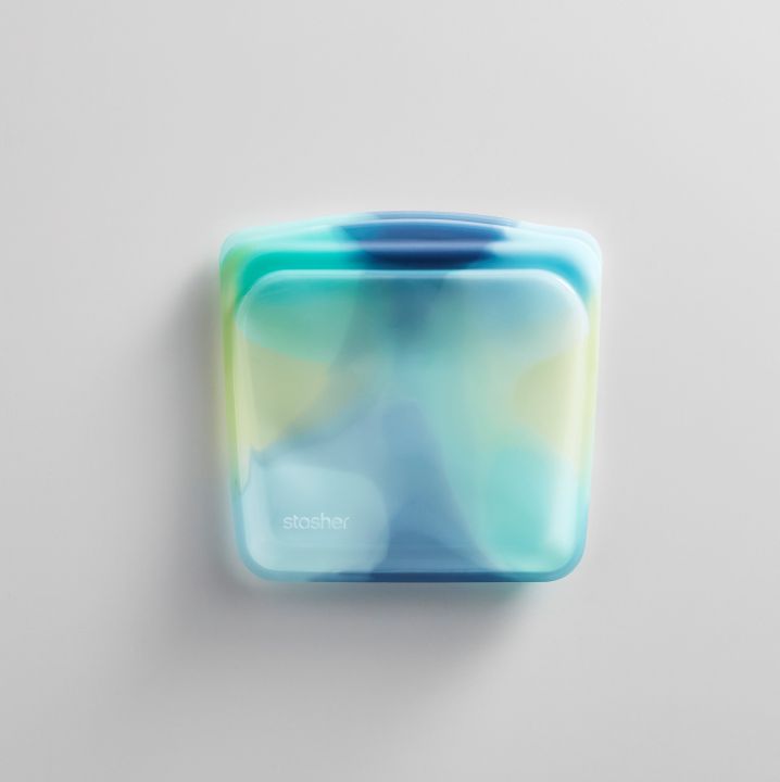 Stasher Sandwich Reusable Food Safe Container in Tie Dye Blue and Pink ...