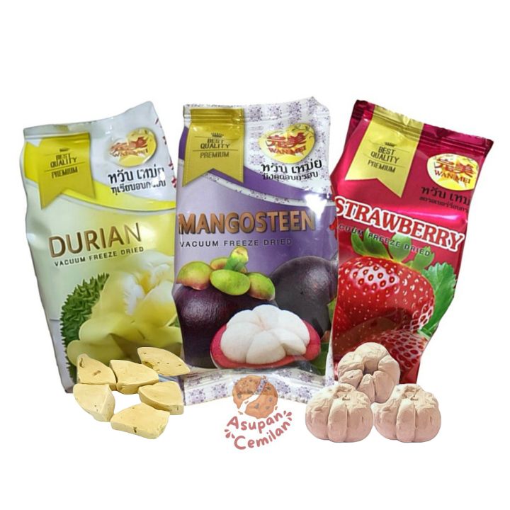 Freeze Dried Durian & Manggis MINI THAILAND Vacuum Premium Wan Mei Buah ...