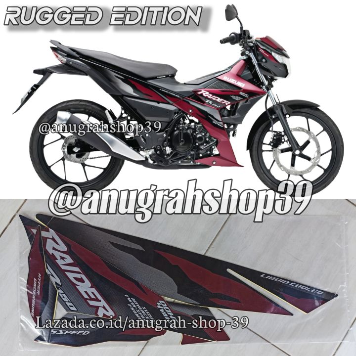 STIKER STRIPING POLET LIS SUZUKI SATRIA FU INJEKSI RAIDER 2024 MERAH ...