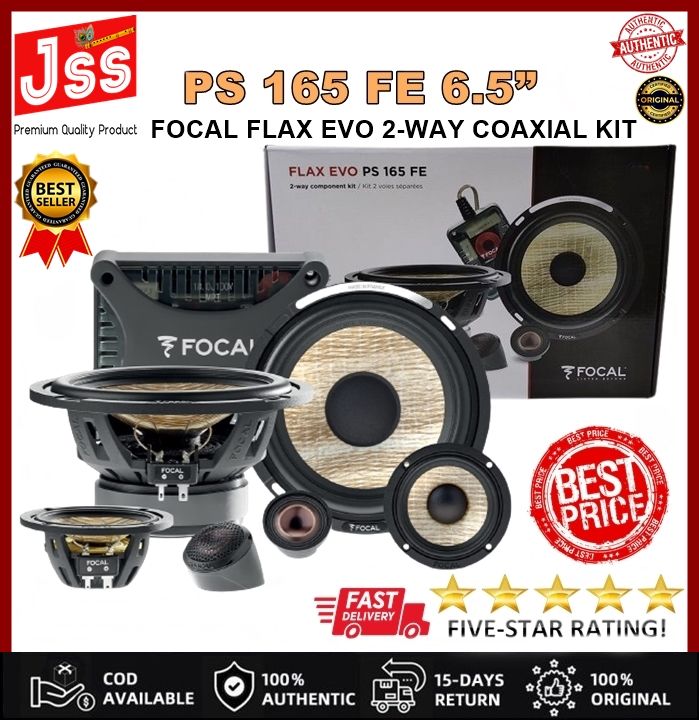 JSS FOCAL FLAX EVO PS 165 FE 6.5” 2-WAY CAR AUDIO COAXIAL KIT/ Heavy Duty, High Performance ...