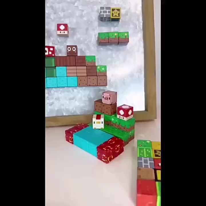 Minecraft toysMagnetic Cube Building Blocks Magnet Assembly Children ...