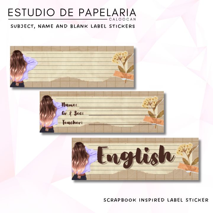 Estudio | Ready made Scrapbook Inspired Name Subject Blank Sticker ... Estudio | Ready made Scrapbook Inspired Name Subject Blank Sticker ...