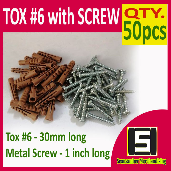 Tox No.6 With Screw For Wall Plug Anchor 50pcs | Lazada PH