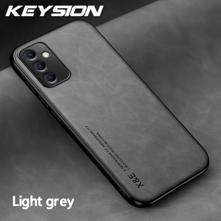 KEYSION Luxury Leather Case for Samsung A54 5G A34 A14 LTE A24 Silicone Shockproof Phone Back ...