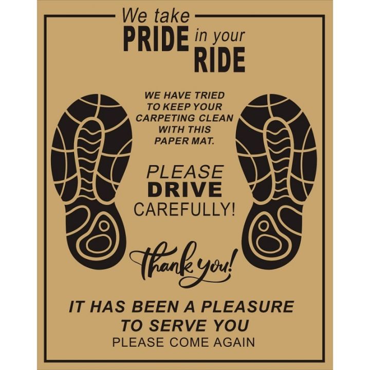 a 500 PCS Paper Foot Mat for carwash, auto repair, auto detailing. 16 ...