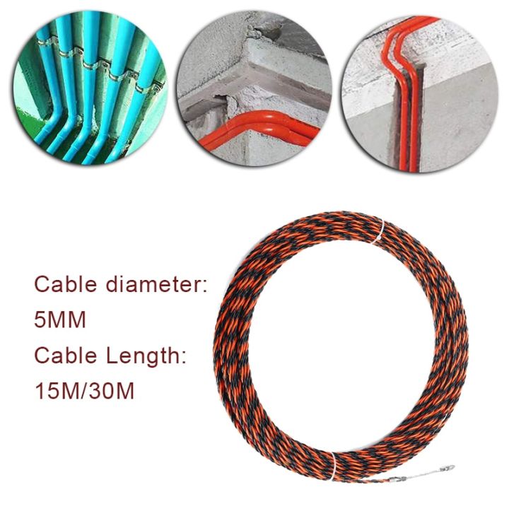5-30M 5mm Cable Push Puller Fiberglass Electric Cable Wire Puller Cable ...