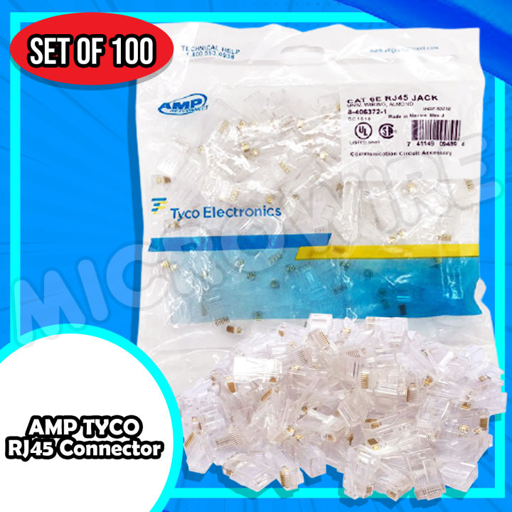 AMP Tyco RJ45 Connector Heavy Duty Set Of 100 | Lazada PH