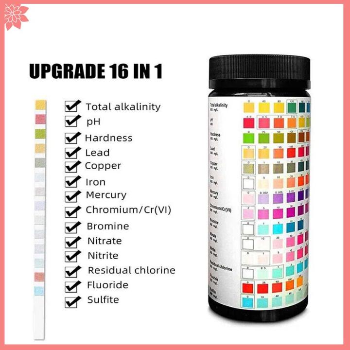 100Pcs 16 IN 1 Drinking Water Test Strips Water Test Kit For Home Water ...