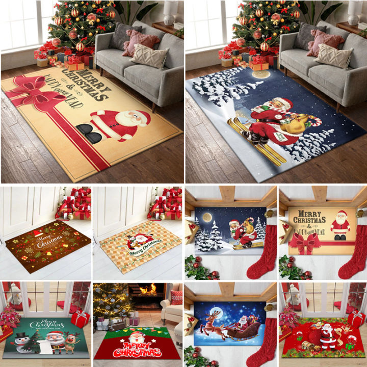 80*120CM Christmas Mat Living Room Bedroom Carpet Christmas Eve ...