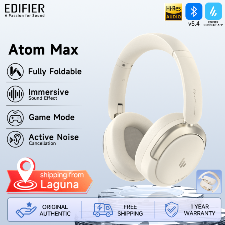 Edifier Atom Max Wireless Over-the-Ear Headphones with Mic Hybrid ANC ...