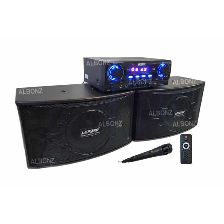 DC12V/AC220 Amplifier with Karaoke Speaker Set Bluetooth USB SD FM ...