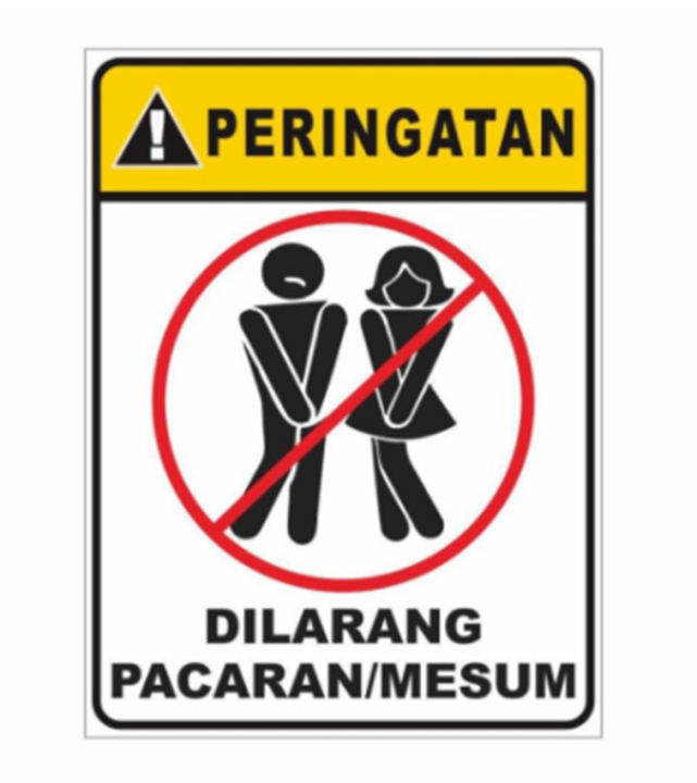 STIKER DILARANG PACARAN/ MESUM 15x20 . sign rambu k3 | Lazada Indonesia