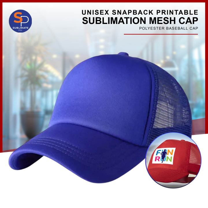 Sublimation Mesh Cap | Plain Printable Snapback Hat Unisex | Full Color Baseball Cap for Custom ...
