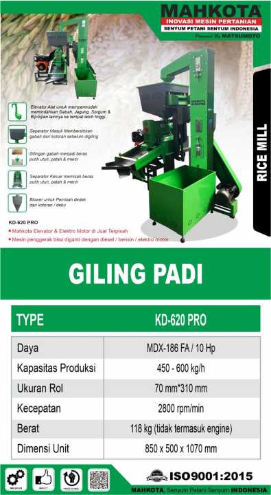 Mesin Giling Gabah Padi Beras KD620 PRO MAHKOTA / Mesin Penggiling Padi ...