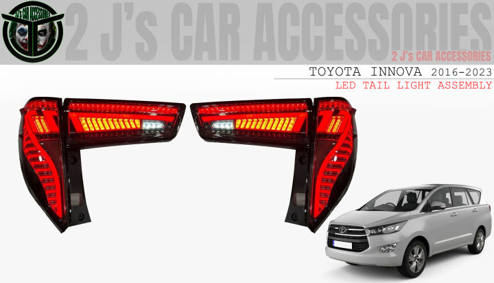 TOYOTA INNOVA 2016 TO 2025 LED TAIL LIGHT ASSEMBLY / SMOKE BLACK LENSE ...