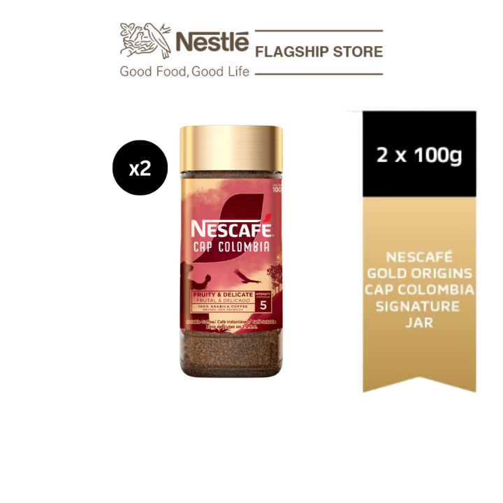 NESCAFÉ Gold Origins Cap Colombia Coffee Jar (100g x 2 Jars) - Smooth ...
