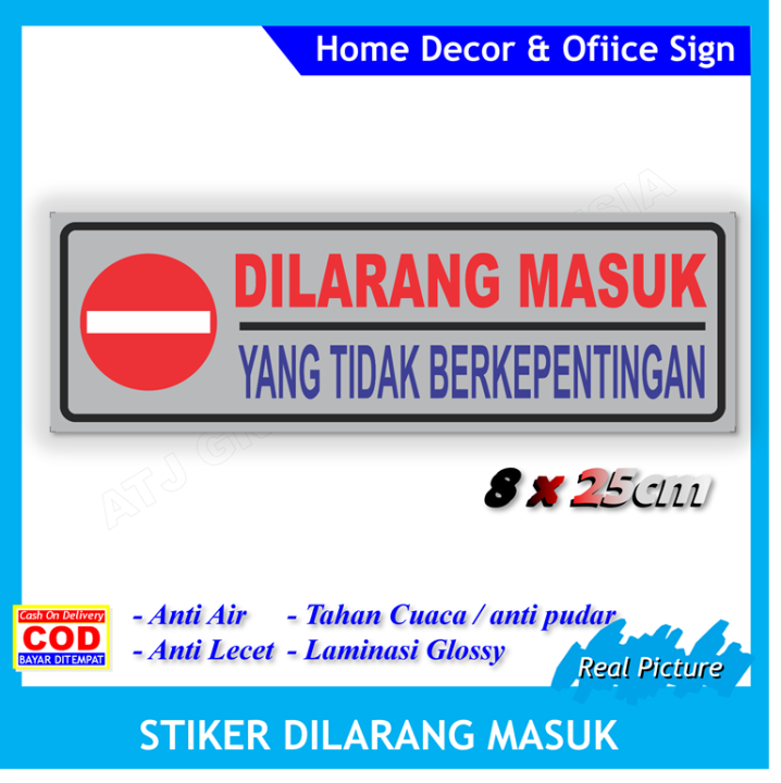 Stiker dilarang masuk yang tidak berkepentingan sticker keamanan kamar ...